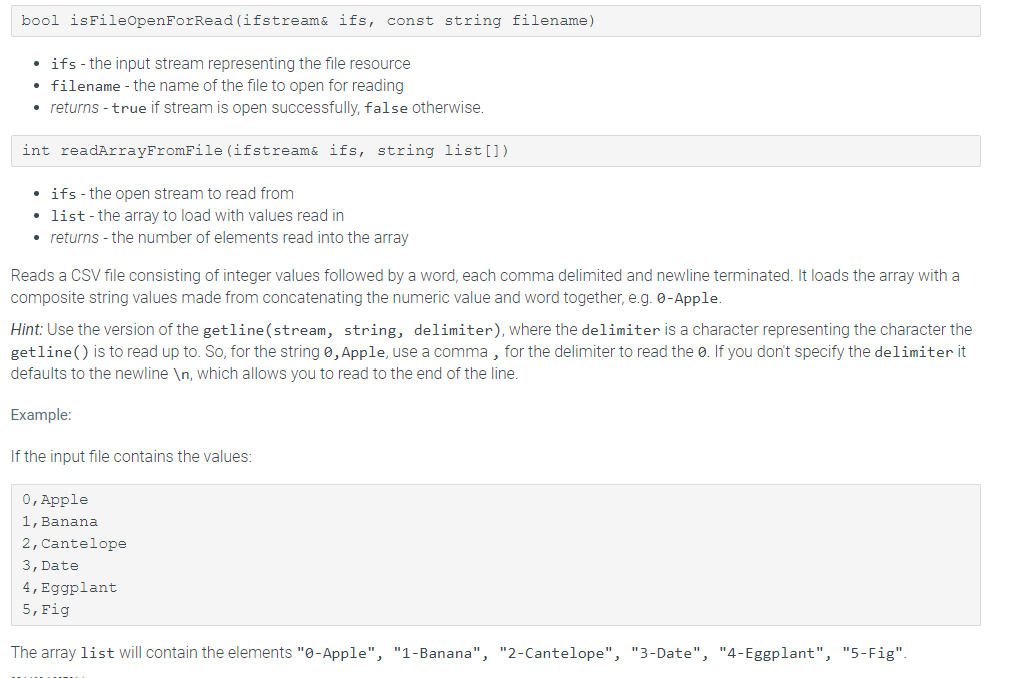 Solved bool isFileOpenForRead (ifstream& ifs, const string | Chegg.com
