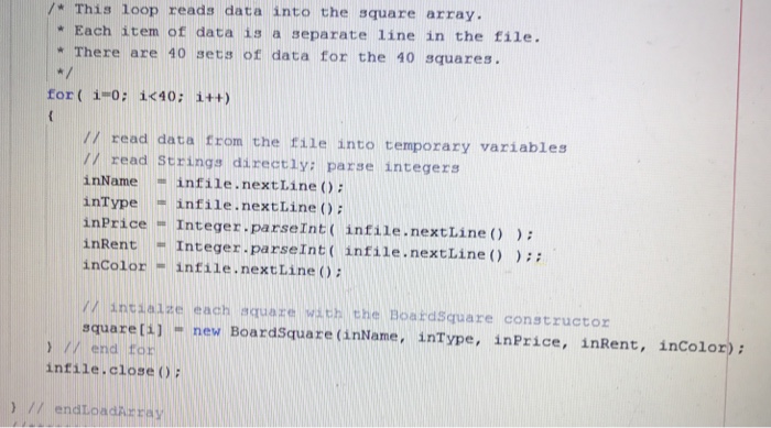 Creating Additional Classes for a Monopoly garne | Chegg.com