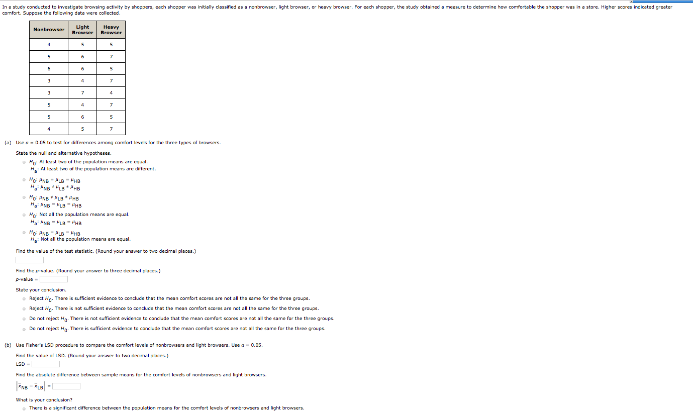 Solved In a study conducted to investigate browsing activity | Chegg.com