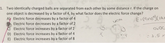 Solved Two identically charged balls are separated from each | Chegg.com