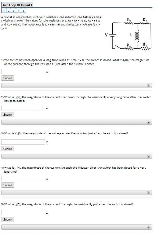 Solved Two Loop RL Circuit A circuit is constructed with | Chegg.com