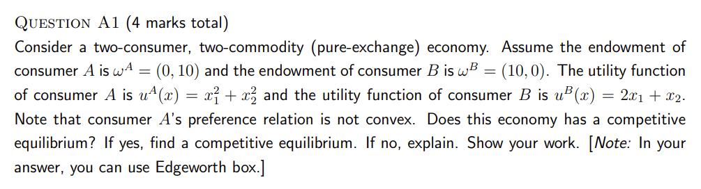 Solved QUESTION A1 (4 marks total) = = 2x1 + x₂. Consider a | Chegg.com