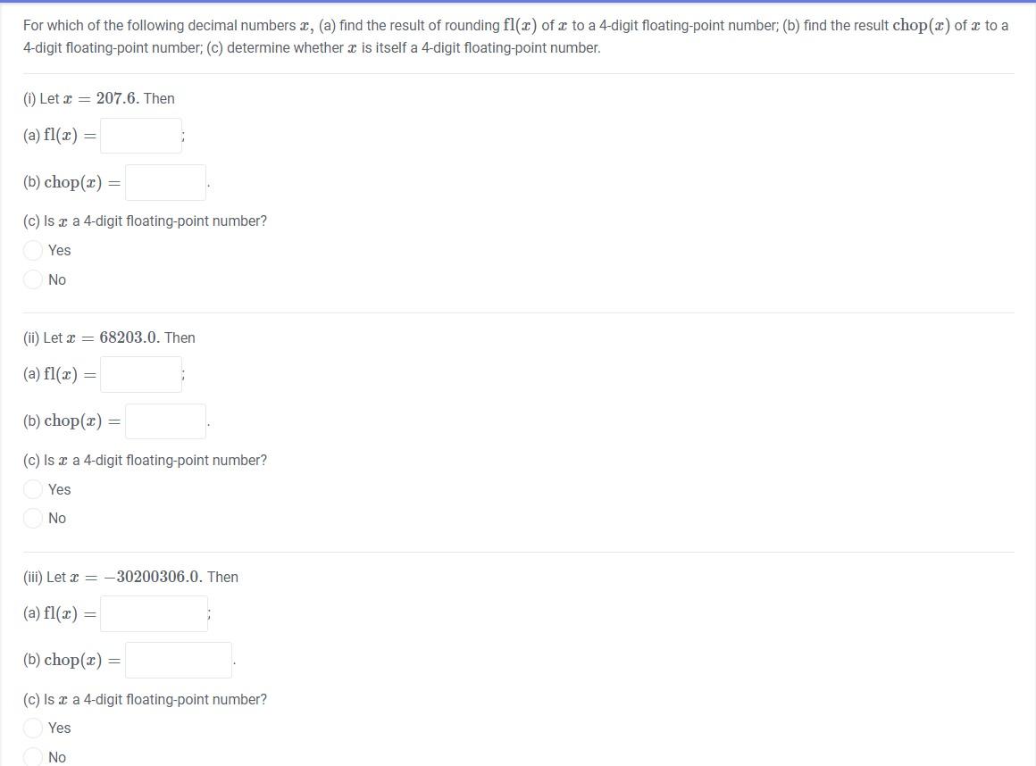 Solved For which of the following decimal numbers x, (a) | Chegg.com