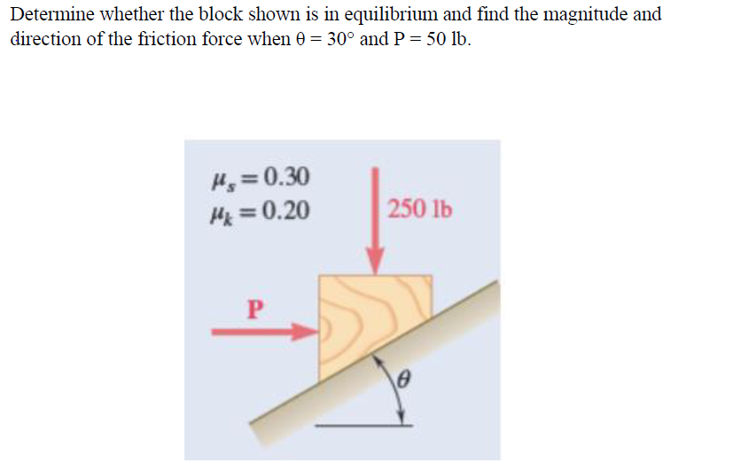 Solved Determine whether the block shown is in equilibrium | Chegg.com