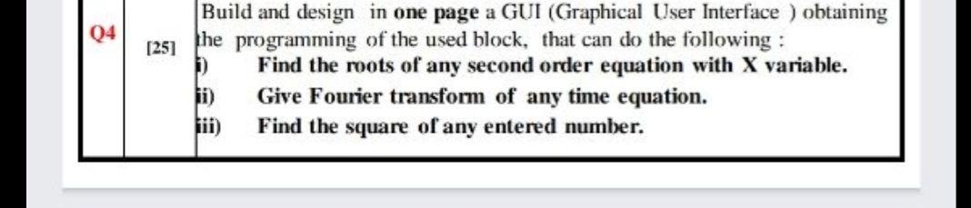 [25] Build and design in one page a GUI (Graphical | Chegg.com