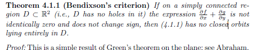 Solved Theorem 4.1.1 (Bendixson's criterion) If on a simply | Chegg.com