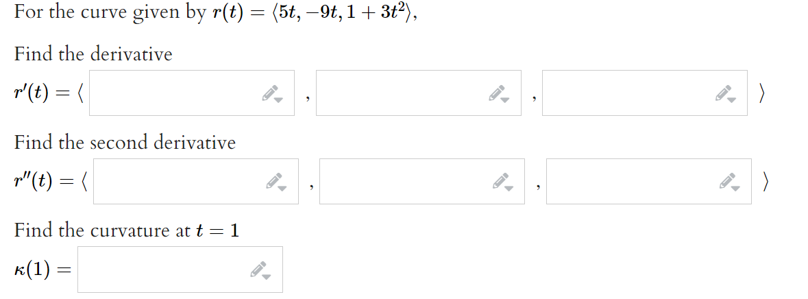 Solved For the curve given by r(t) = (5t, -9t, 1+3+2), Find | Chegg.com