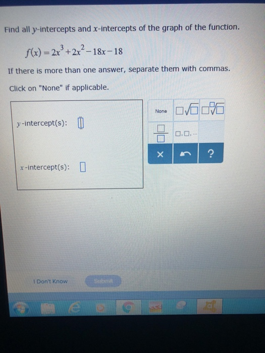 Solved Find all y-intercepts and x-intercepts of the graph | Chegg.com