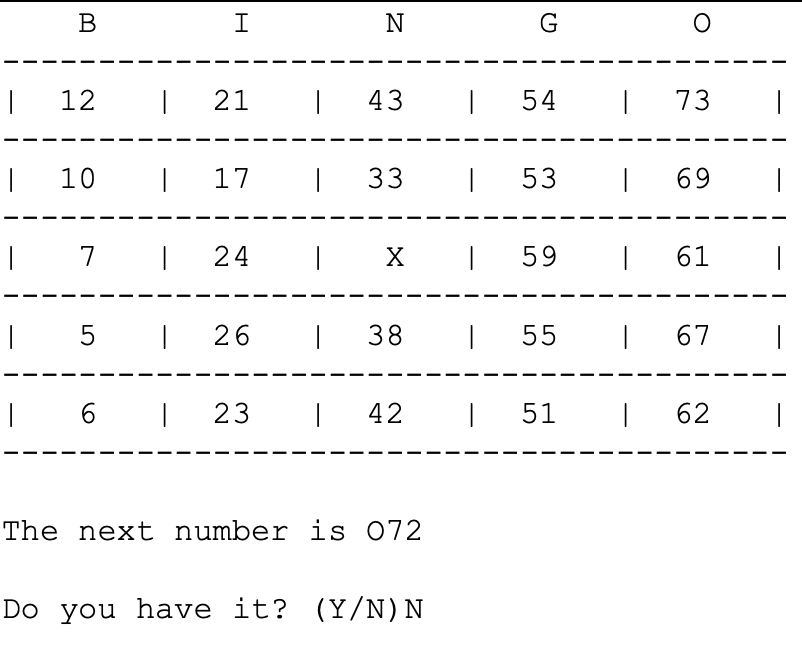 Solved Must use C language to create a BINGO | Chegg.com
