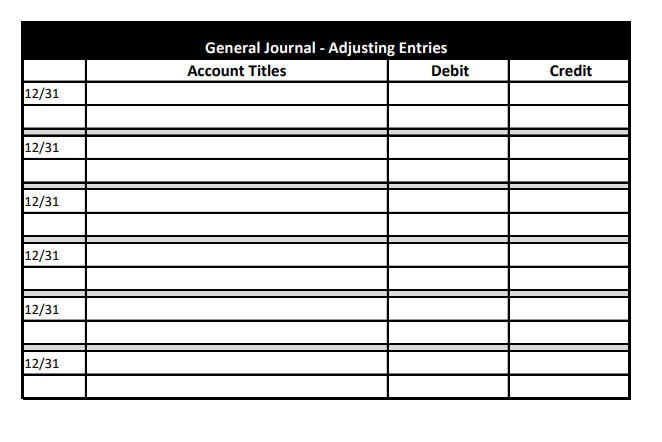 Solved Complete the General Journal - Adjusting Entries and | Chegg.com