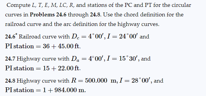 Solved Compute L, T, E, M, LC, R, and stations of the PC and | Chegg.com