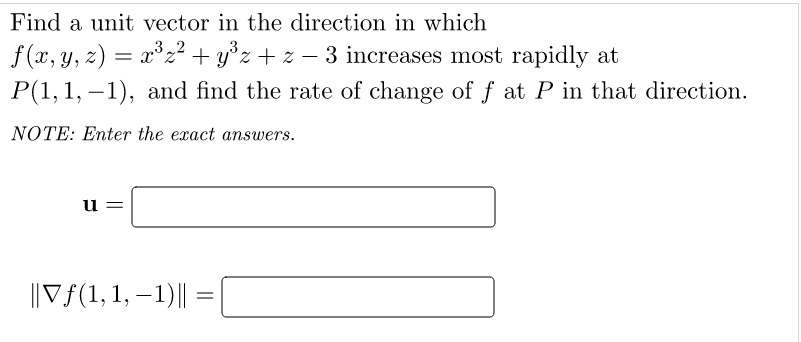 Solved Find A Unit Vector In The Direction In Which