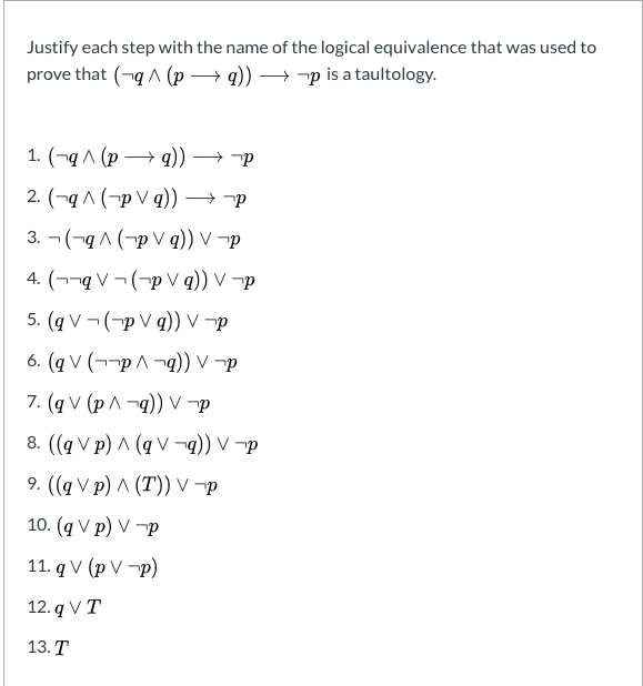 Solved Justify each step with the name of the logical | Chegg.com