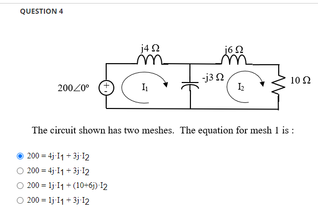 Solved The circuit shown has two meshes. The equation for | Chegg.com