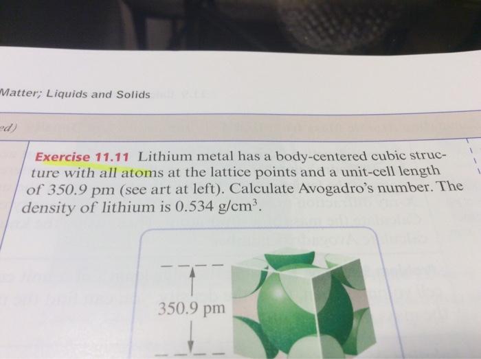 Solved Lithium metal has a body-centered cubic structure | Chegg.com