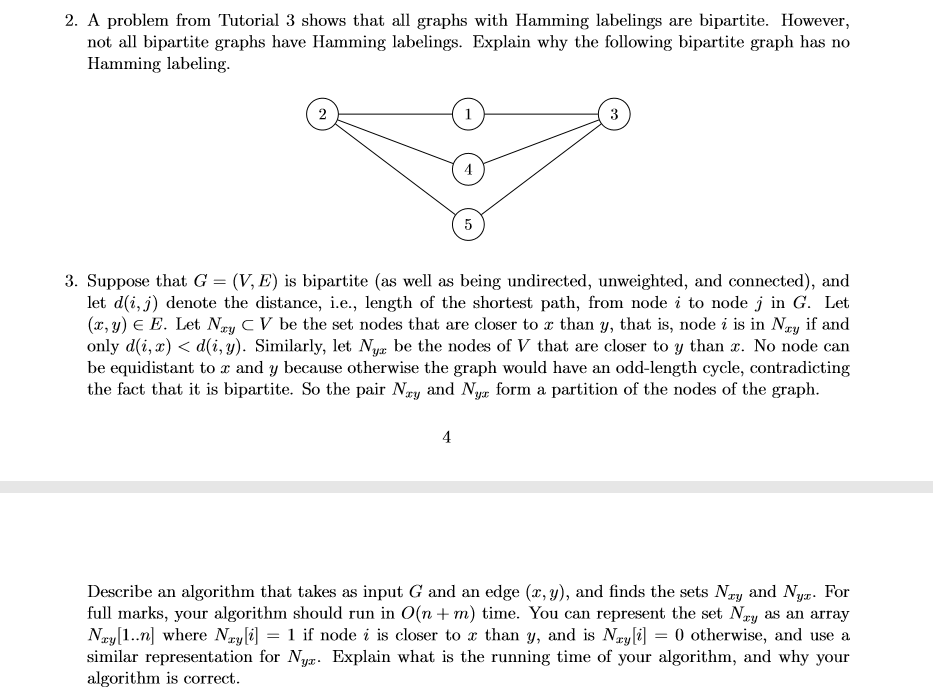 Let G = (V,E) be an undirected, unweighted, connected | Chegg.com