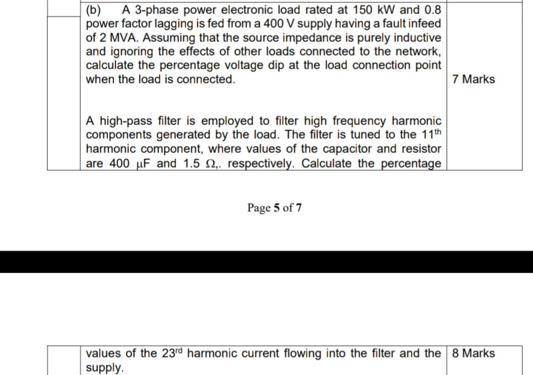 Solved (b) A 3-phase power electronic load rated at 150 kW | Chegg.com