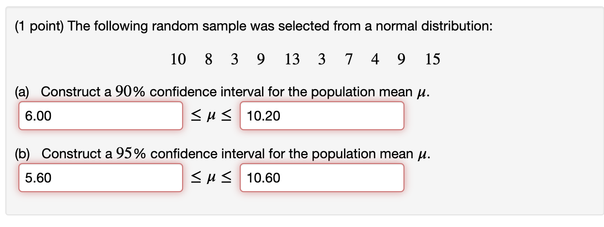 Solved (1 ﻿point) ﻿Do not give rounded decimal places. Give | Chegg.com