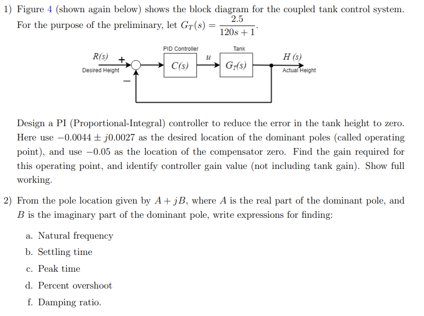 Solved 1) Figure 4 (shown again below) shows the block | Chegg.com