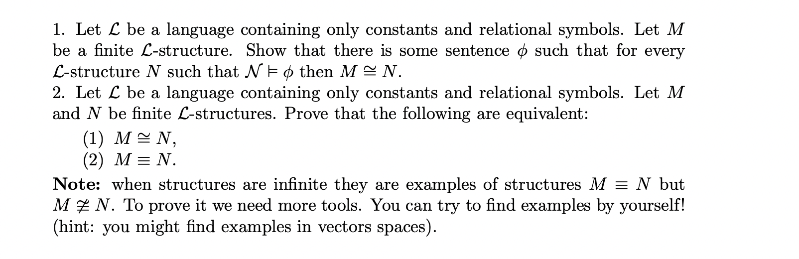 Solved 1. Let L be a language containing only constants and | Chegg.com