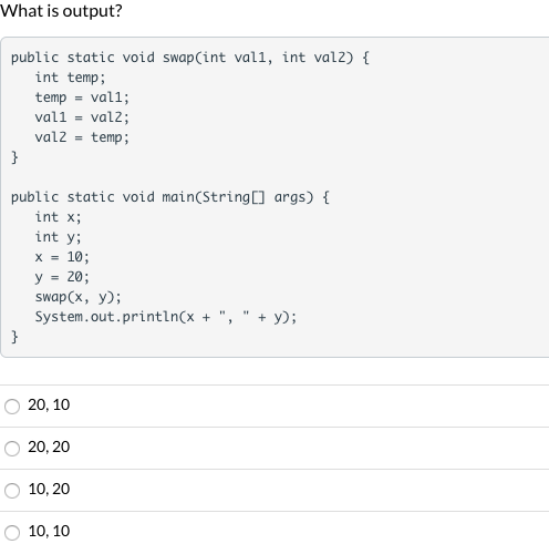 What is output? public static void replace(int [] | Chegg.com
