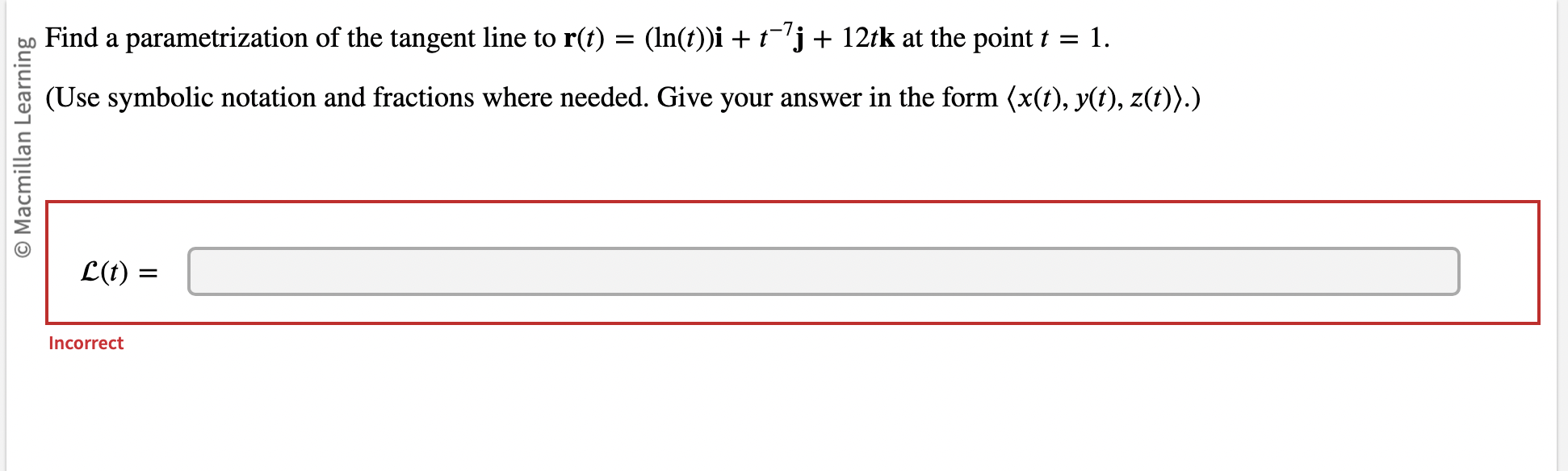 Solved Find a parametrization of the tangent line to | Chegg.com