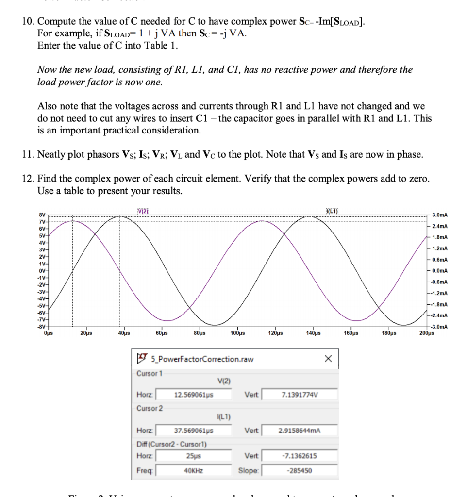 Solved 1. Use RMS values for all phasors. This is what would | Chegg.com