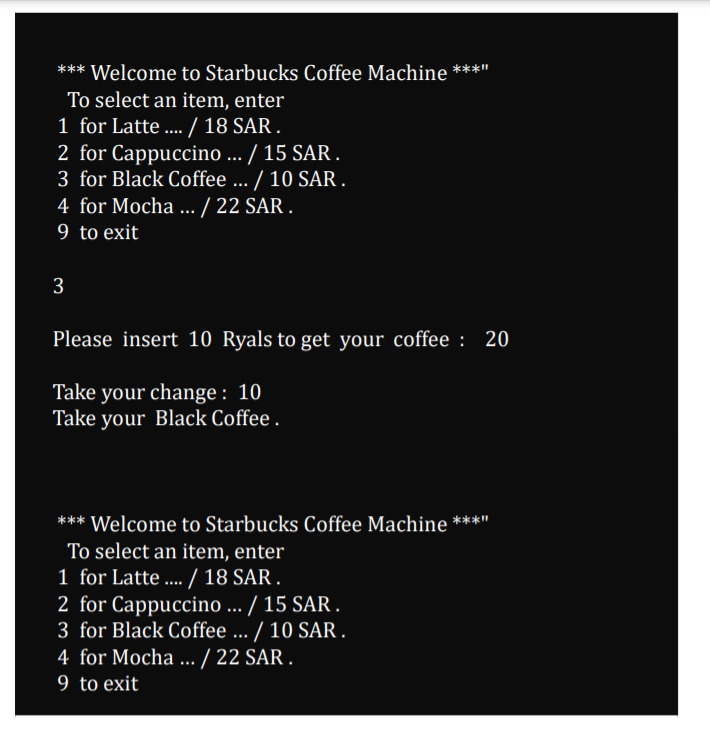 Solved PROGRAMMING ASSIGNMENT: Coffee Machine: A common | Chegg.com