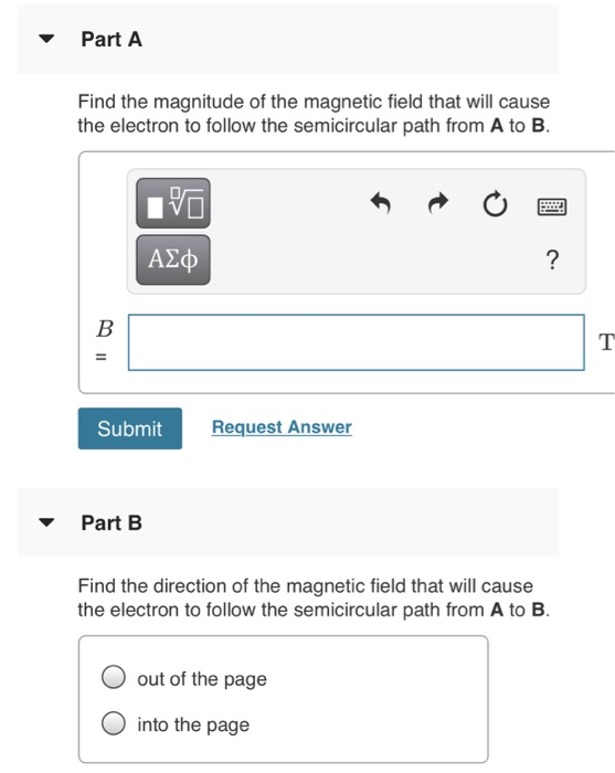 Solved Constants An electron at point A in the figure has a | Chegg.com