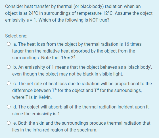 Solved Consider heat transfer by thermal (or black-body) | Chegg.com