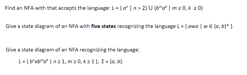 Solved Find an NFA with that accepts the language: L = {a" | | Chegg.com