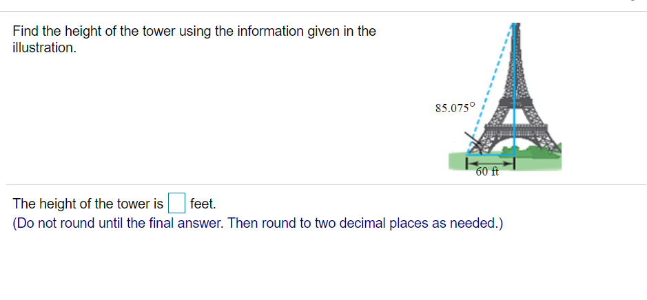 Solved Find the height of the tower using the information | Chegg.com