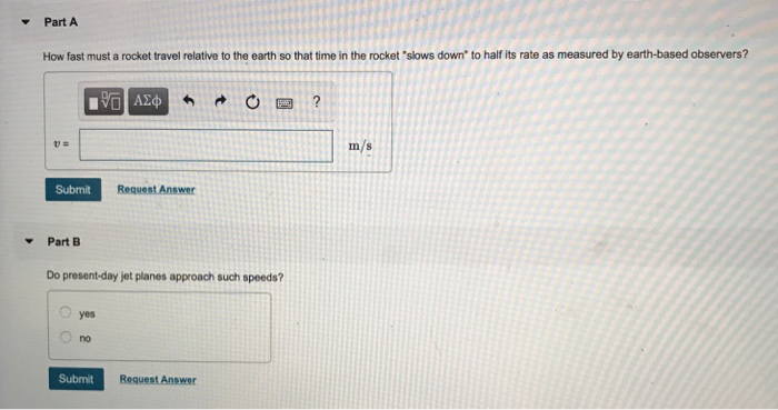 Solved PartA How fast must a rocket travel relative to the | Chegg.com