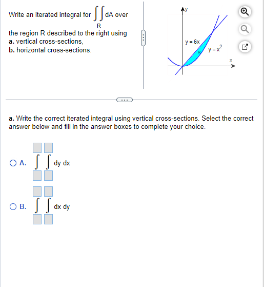 Solved Write an iterated integral for ∬RdA over the region R | Chegg.com