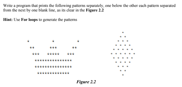 Solved Write a program that prints the following patterns | Chegg.com