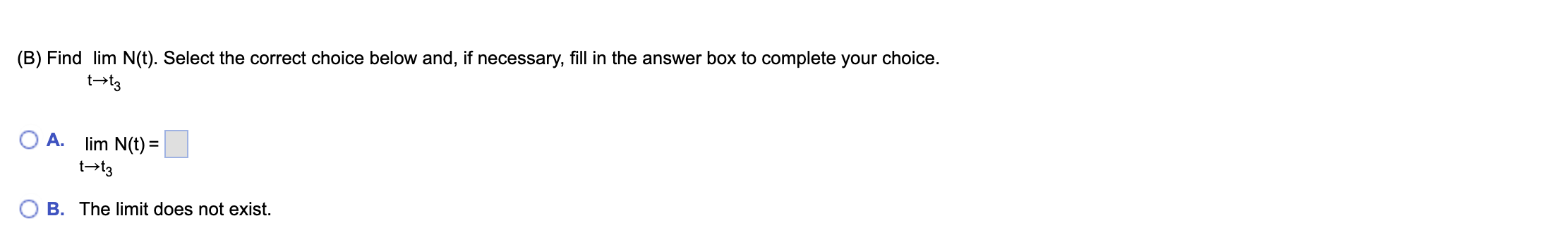 Solved Find N(t3). Select the correct choice below and, if | Chegg.com