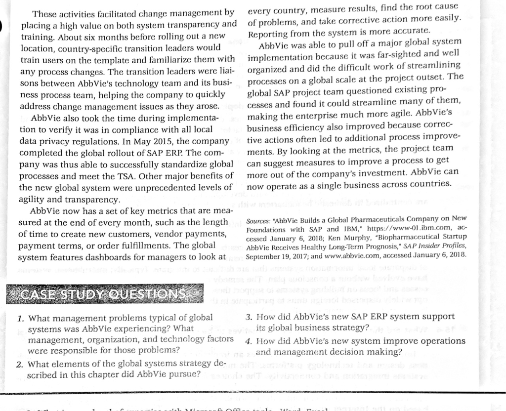 Solved Read the case study attached and answer the four | Chegg.com