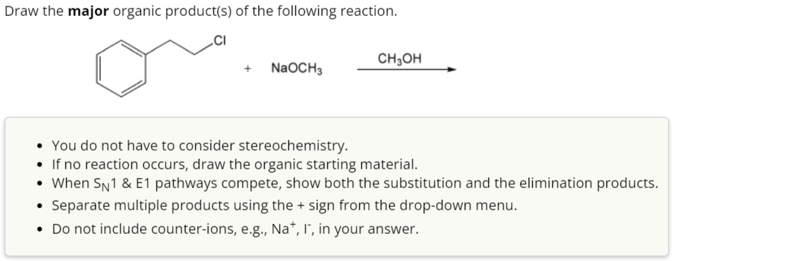 Solved Draw the major organic product(s) of the following | Chegg.com