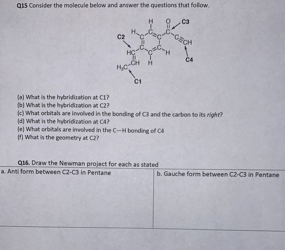 Solved Q15 Consider the molecule below and answer the | Chegg.com