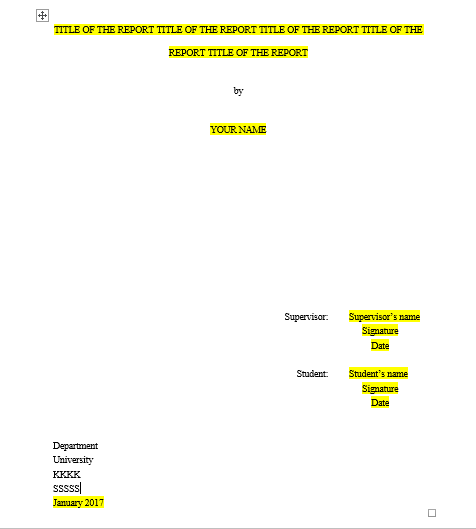 Solved TITLE OF THE REPORT TITLE OF THE REPORT TITLE OF THE | Chegg.com