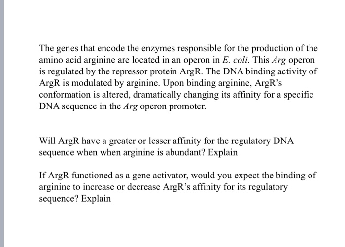 Solved The genes that encode the enzymes responsible for the | Chegg.com