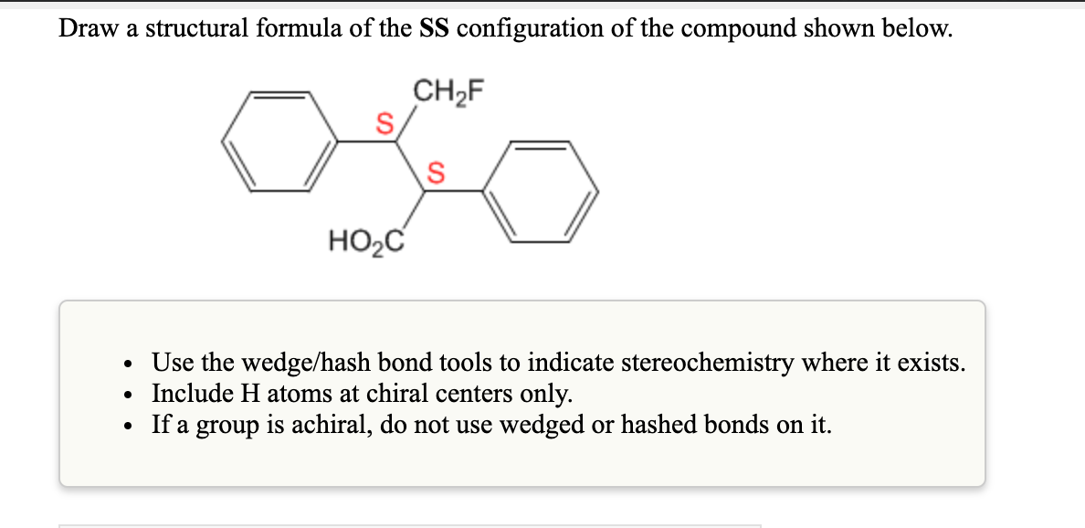 Solved Draw a structural formula of the SS configuration of | Chegg.com