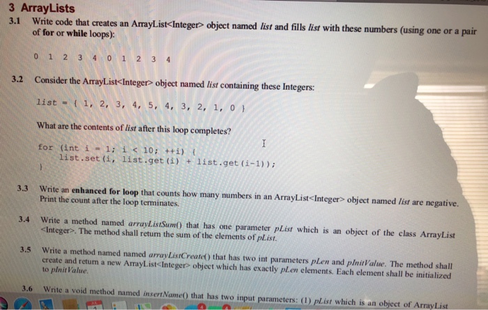 Solved 3 ArrayLists that creates an ArayList -Integers | Chegg.com