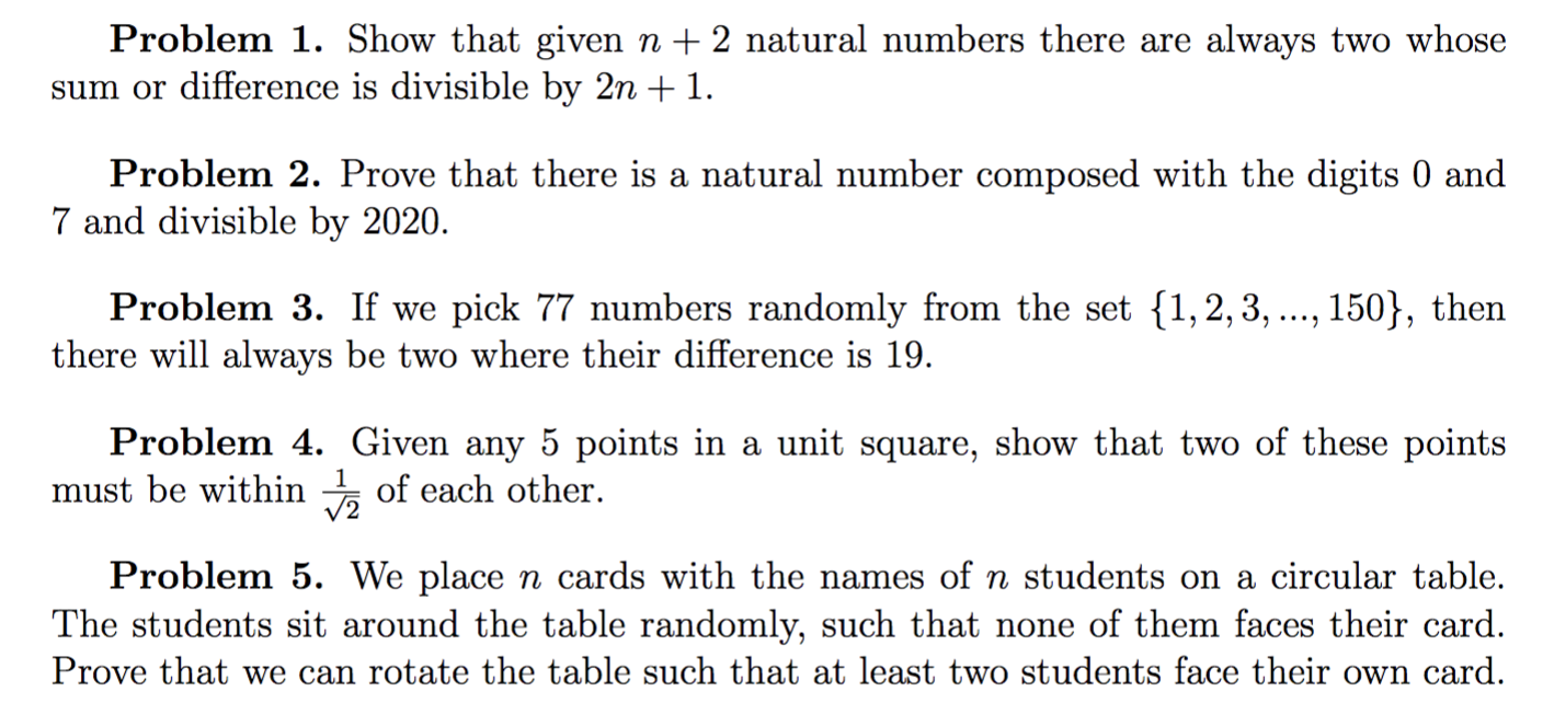 Solved Problem 1. Show that given n + 2 natural numbers | Chegg.com