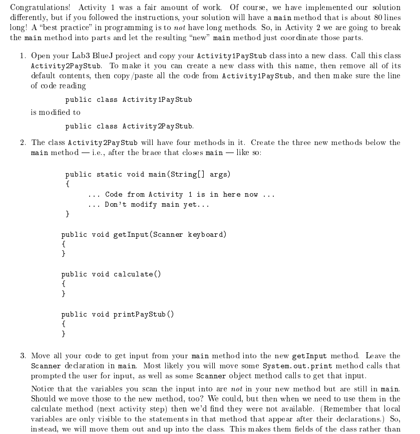 Solved Congratulations! Activity 1 was a fair amount of | Chegg.com