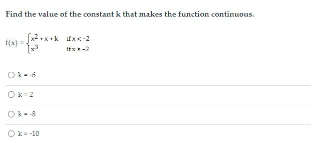 Solved Find the value of the constant k that makes the | Chegg.com