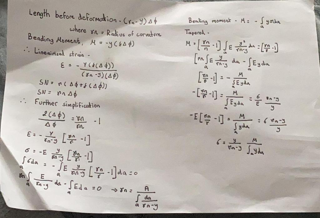 Solved Using these equations work out the deformation of the | Chegg.com