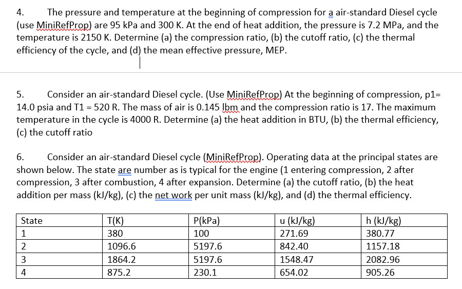 Solved 4. The pressure and temperature at the beginning of | Chegg.com