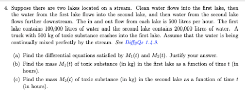 Solved 4. Suppose there are two lakes located on a stream. | Chegg.com