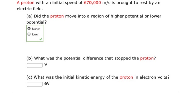 Solved A proton with an initial speed of 670,000 m/s is | Chegg.com